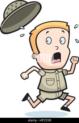 A cartoon child explorer running in fear Stock Vector Image & Art - Alamy