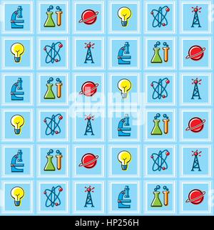 A seamless repeating cartoon pattern with a science theme Stock Vector ...