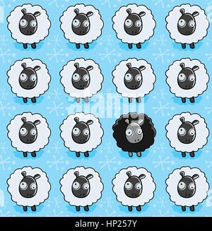 A seamless repeating cartoon pattern with a sheep theme Stock Vector ...