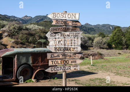 Malibu, California, USA - February 26, 2012: Old "MASH" movie prop ...