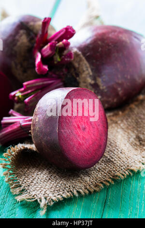 Beets. Beet harvested. A bunch of beetroot roots in a vegetable garden ...