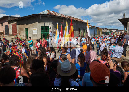 Diriamba, Nicaragua - January 4, 2017: Colorful dress and mask on ...
