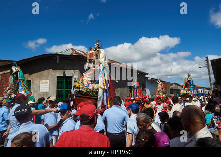 Diriamba, Nicaragua - January 4, 2017: Colorful dress and mask on ...