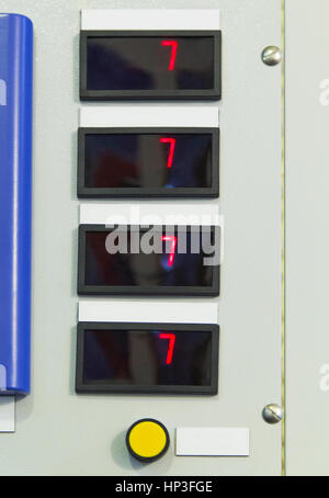 Indicator panel on electrical distribution board system Stock Photo - Alamy