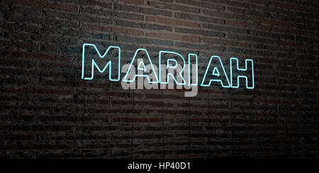 MARIAH - fluorescent Neon tube Sign on brickwork - Front view - 3D ...