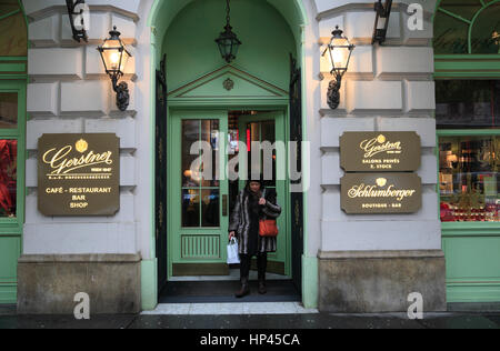 Bar Schlumberger & Cafe Gerstner entrance, Vienna, Austria, Europe ...