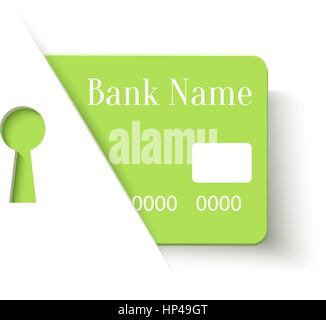 Credit card with lock, web security flat color line icon Stock Vector ...