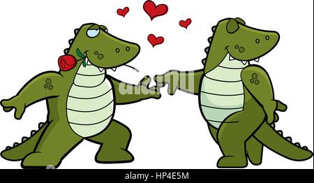 Two cartoon alligators in love with each other Stock Vector Image & Art ...