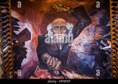 Jose Clemente Orozco mural "The Man of Fire" in the main chapel of the ...