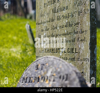 Gravestone, St Runius Church, Isle of Man Stock Photo - Alamy
