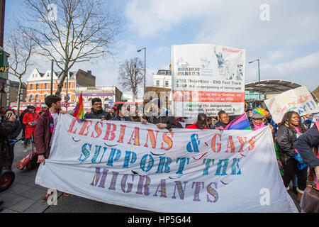 Peckham, London, UK. 18th Feb, 2017. Hundreds marched through Peckham ...