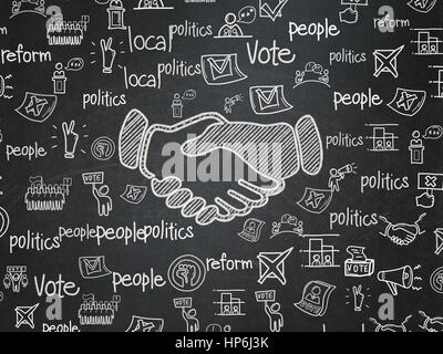 Political concept: Handshake icons on Digital background Stock Photo ...