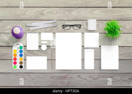 Blank stationery template Stock Photo - Alamy