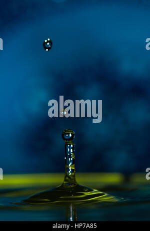 Abstract, splash and puddle of water with hygiene, product and clean ...
