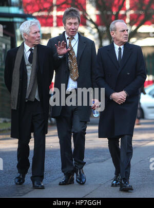 The funeral of Status Quo guitarist Rick Parfitt at Woking Crematorium ...