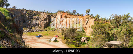 Top view on a Mountain Quarry site in Greenmount National park, Western ...