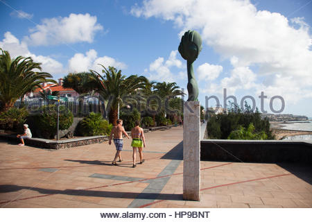 Maspalomas, promenade and Playa del Ingles, Gran Canaria island Stock ...