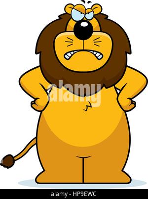 An angry cartoon lion frowning and looking upset Stock Vector Image ...