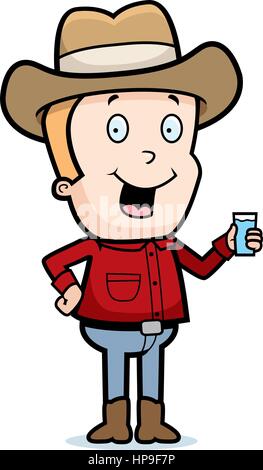 A happy cartoon cowboy drinking and smiling Stock Vector Image & Art ...