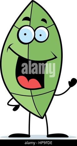 A happy cartoon leaf waving and smiling Stock Vector Image & Art - Alamy
