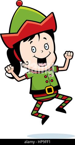 A happy cartoon Christmas elf jumping and smiling Stock Vector Image ...