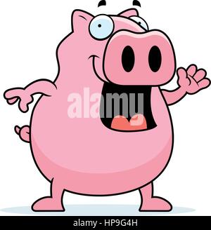 A happy cartoon pig waving and smiling Stock Vector Image & Art - Alamy