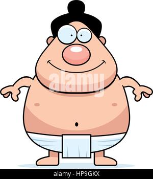 A happy cartoon sumo wrestler standing and smiling Stock Vector Image ...
