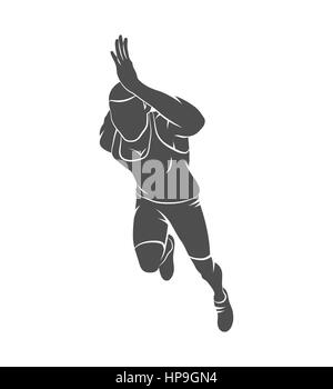 Runners on short distances sprinter on a white background. Photo ...