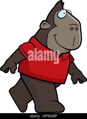 A happy cartoon ape walking and smiling Stock Vector Image & Art - Alamy