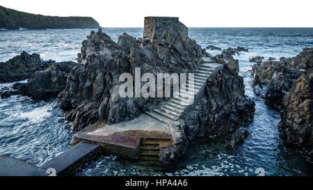 Volcanic rocks, castle shape, atlantic ocean, azores islands Stock ...