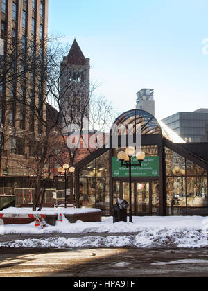 Syracuse, New York, USA. Febuary 18 ,2017. Hanover Square with turned ...