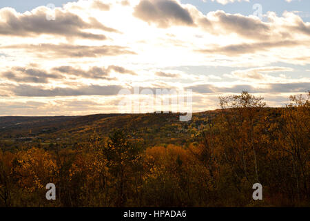 A colorful Wisconsin hillside view of fall trees in October Stock Photo ...