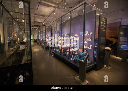 Crystal and minerals inside Toronto Royal Ontario Museum Stock Photo ...