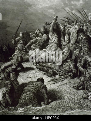 Middle Ages, crusades, battle between crusaders and Muslim cavalry ...