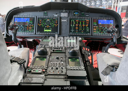 Helicopter controls in the cockpit Stock Photo - Alamy