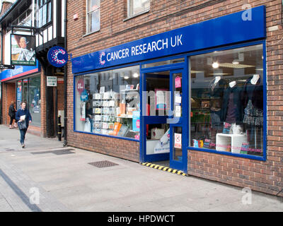 Facade of Cancer Research UK charity shop, Blackburn, Lancashire UK ...
