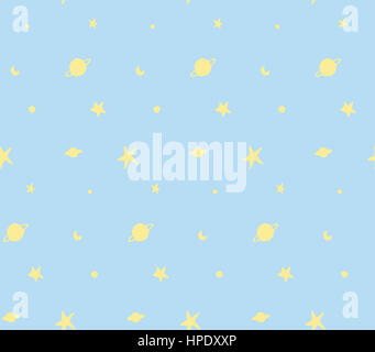 Hand drawn seamless pattern of outer space galaxy astronaut in purple ...