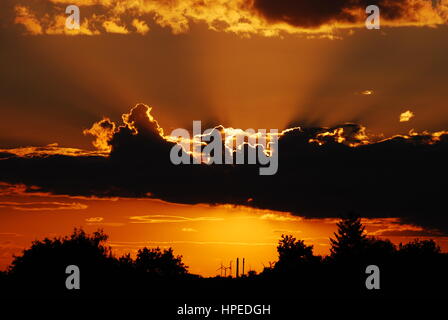 Evening clouds in Berlin and Falkensee (Brandenburg), Germany Stock ...