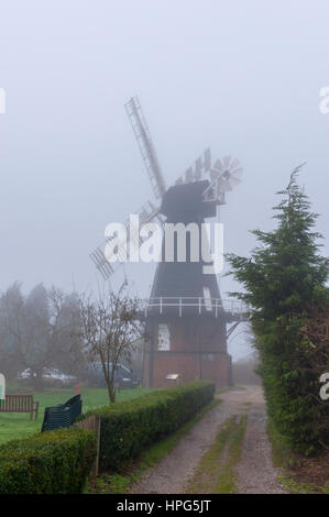Historic and restored windmill on the North Sea island of Mandø, UNESCO ...