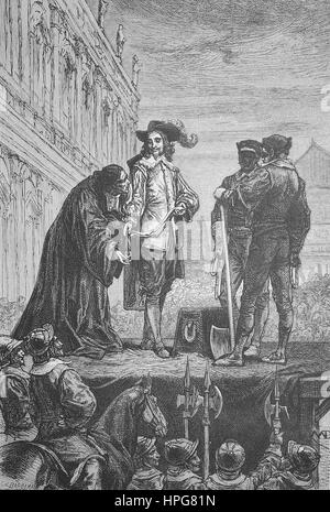 execution of Charles I, 1600 - 1649, in front of the Whitehall Palace ...