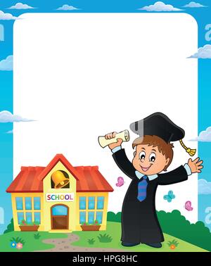 school boy in graduation clothes and hat Stock Vector Image & Art - Alamy