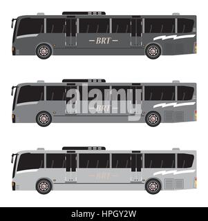 Set of Bus Rapid Transit or BRT Vector ioslated in with background ...