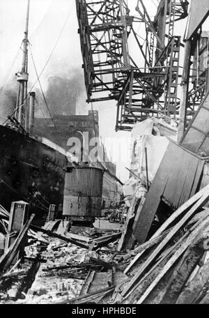 The Nazi propaganda image shows burning Shell oil company tankers in ...