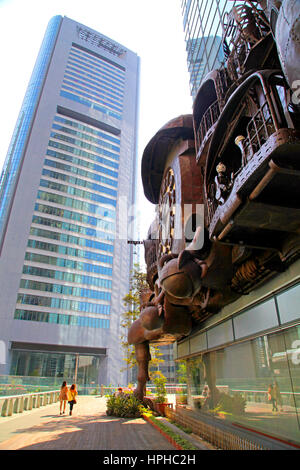 NTV Big Clock Designed by Hayao Miyazaki in Shiodome Tokyo Japan Stock ...