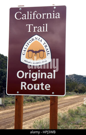 Trail marker, California Trail National Historic Trail, City of Rocks ...