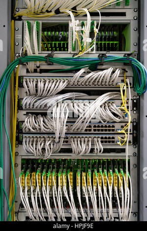 Detail of cable management on a data centre server room Stock Photo - Alamy