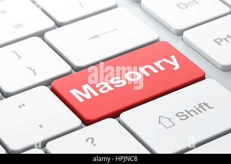 Constructing concept: Masonry on computer keyboard background Stock ...