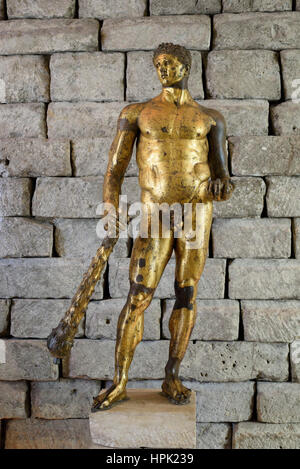 Rome. Italy. Bronze statue of Hercules in gilded bronze, sculpture, 2nd ...