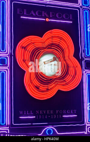 Blackpool illuminations tableau remembering the first world war Stock ...