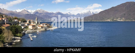 Cremia lake of Como, Italy: Striking image of the village of Cremia ...